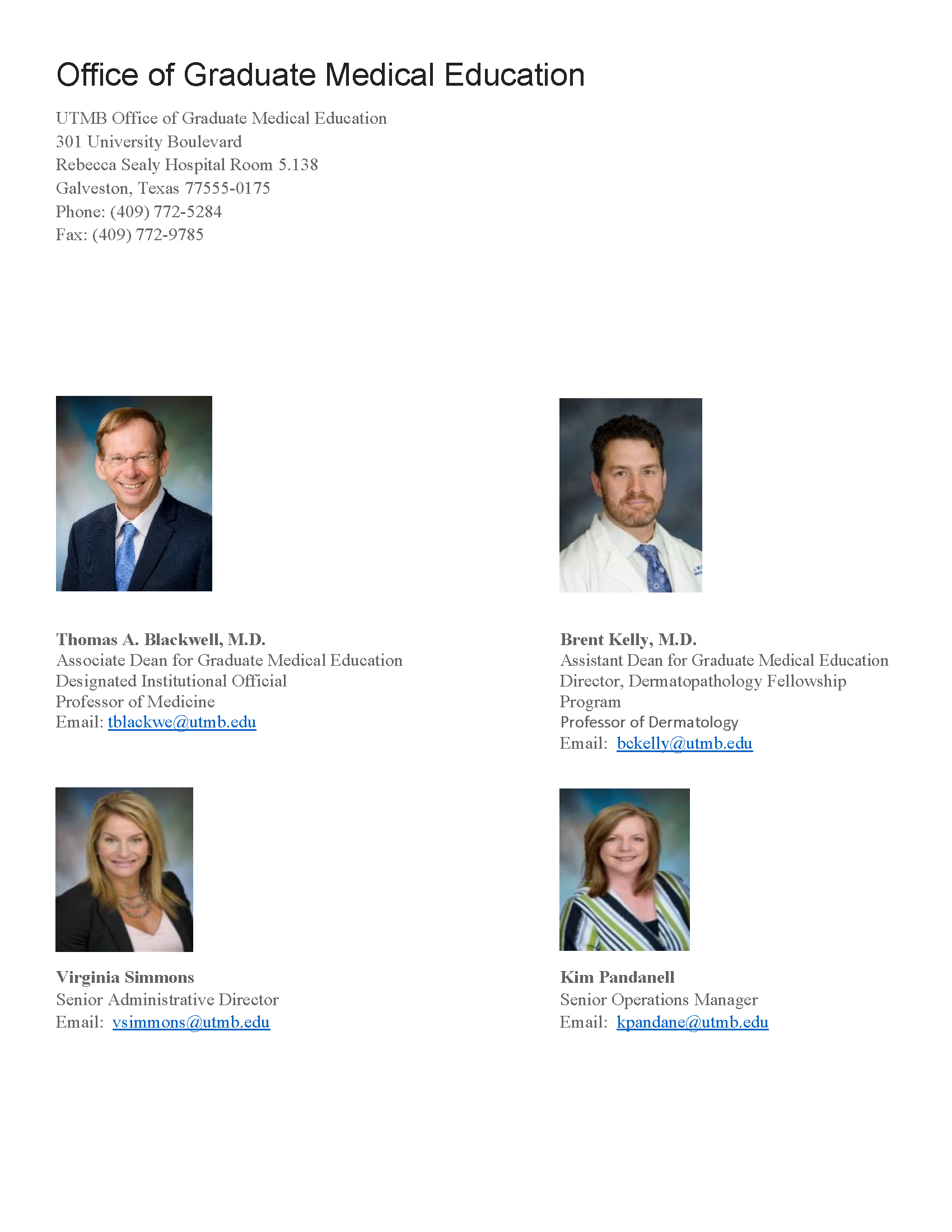 GME Staff and Contacts