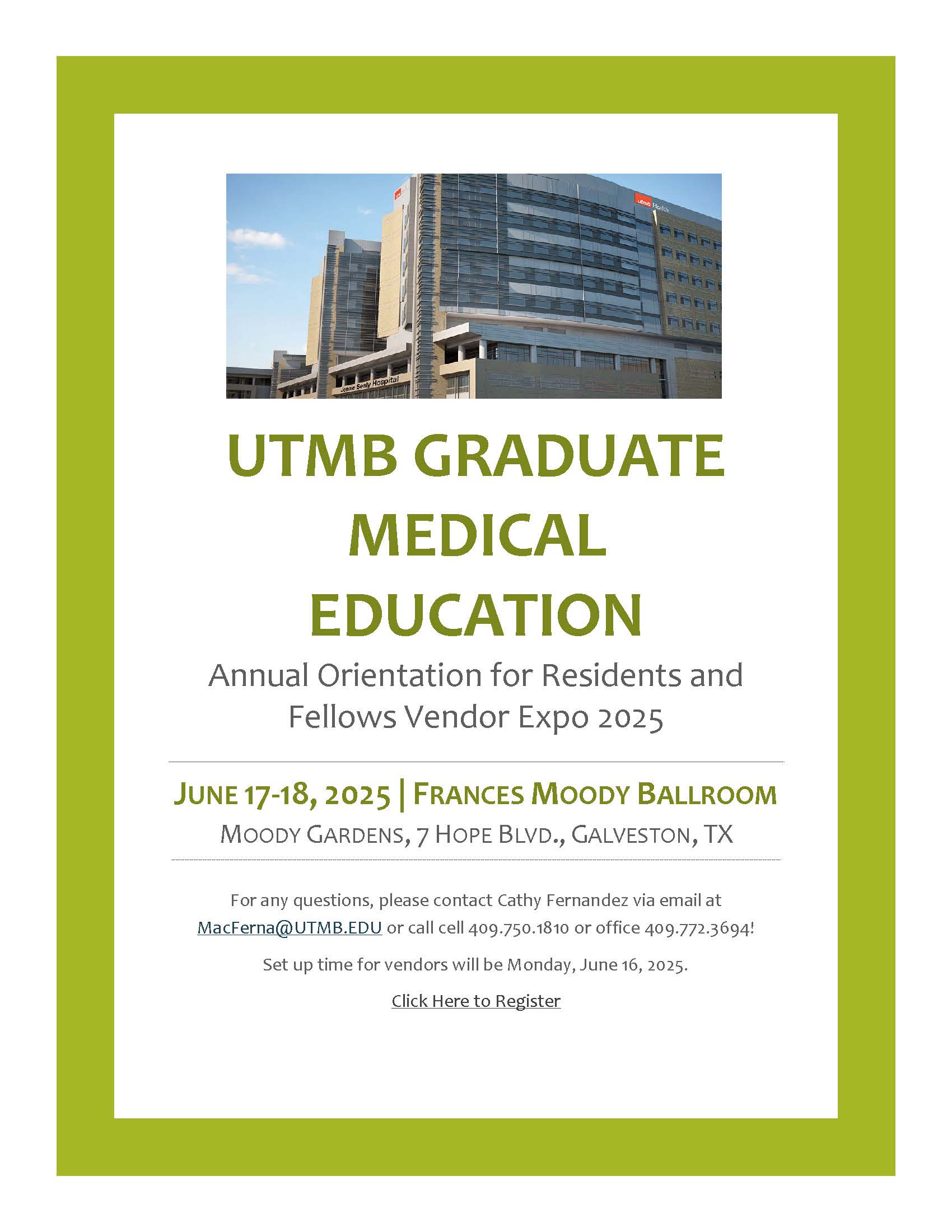 2025 UTMB GME Vendor Expo Registration (Part of UTMB Annual Resident ...